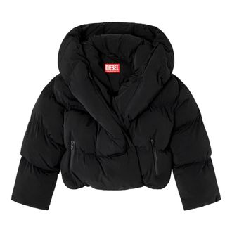 Diesel Femme, Vestes, Noir, Taille: 36 FR W-Iley-T1 Wrap Puffer