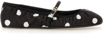 Dolce & Gabbana Printed Satin Ballerina - Gr. 37 (EU) - in Schwarz