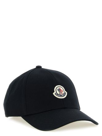 Moncler MO338388BM Cotton Logo Baseball Cap - Black
