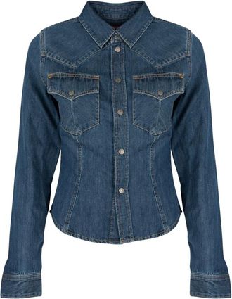 Diesel De Rin Western Shirt - - Blouses & Shirts - Damen - Blau - S
