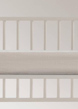 Mango Drap-housse berceau lin lav&eacute; marron moyen - Home - 60x120x15cm - MANGO HOME