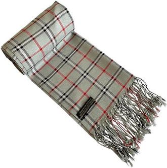 CJ Apparel &Eacute;charpe pour homme Motif tartan n&eacute;palais, Tartan gris, taille unique
