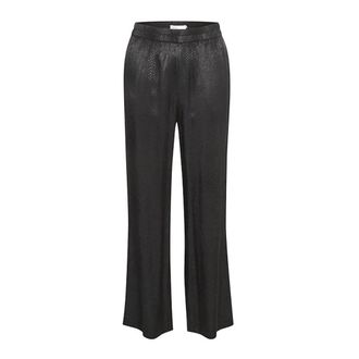 Karen by Simonsen Elastische Taille Straight Leg Hose Meteorite - - Trousers - Damen - Schwarzk - S