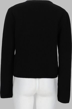 Moncler Wool-Cashmere Blend with Contrast Logo Sweater - Black
