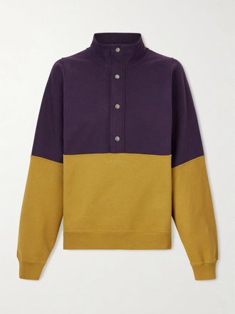 Saint Laurent Zweifarbiges Sweatshirt Aus Baumwoll-jersey Mit Stickerei - Mehrfarbig