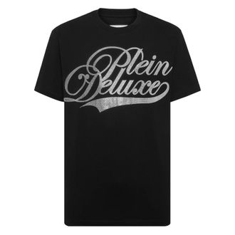 Philipp Plein Homme, Tops, Noir, Taille: 2XL T-Shirt Col Rond Deluxe Stones