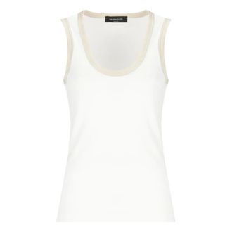 Fabiana Filippi Femme, Tops, Blanc, Taille: 38 FR Top sans manches en coton blanc