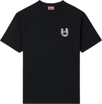 Kenzo Homme, Tops, Noir, Taille: XL Horseshoe Logo Cotton T-Shirt