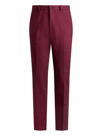Etro Gerade Hose mit Jacquardmuster - Rot