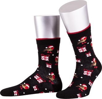 Sympatico Weihnachtssocken Damen & Herren | Bequeme Socke mit Weihnachtsmotiv | Motiv Christmas Socken aus Baumwolle | Santa, Elf, Rentier, Geschenke, Lebkuchen