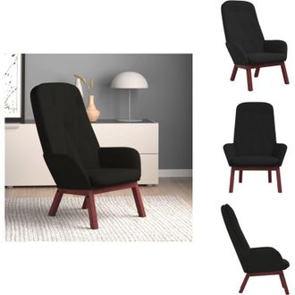vidaXL Relaxsessel Schwarz Samt - Samtsessel - Schwarzer Sessel - Wohnzimmersessel - Lounge Chair - Bequemsessel
