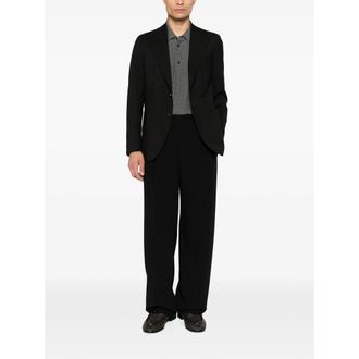 Giorgio Armani Wide-Leg Virgin Wool Trousers - Black