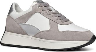 Geox Damen D Amabel A Sneaker, White/Rock, 38 EU