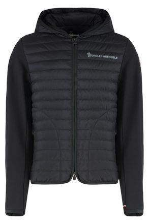 Moncler Mens Cardigan With Padded Front Panel Black Shell: Cotton Cardigans Sweater