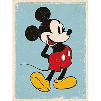 Mickey Mouse Disney Mickey Mouse Retro, 40 x 50 cm, Leinwanddruck, Mehrfarbig
