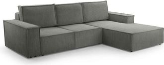 Furnix Ecksofa ammoris mini in L-Form Schlaffunktion Bettkasten PS60 Grau - Furnix