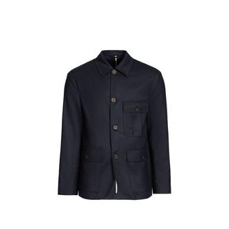 Emporio Armani Veste col classique en laine m&eacute;lang&eacute;e