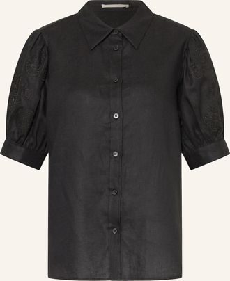 (The Mercer) N.Y. (The Mercer) N.Y. Hemdbluse Aus Leinen Mit Lochspitze schwarz