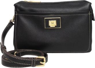 Ermanno Scervino Femme, Sacs, Noir, Taille: ONE Size Sac bandouli&egrave;re en similicuir avec logo frontal