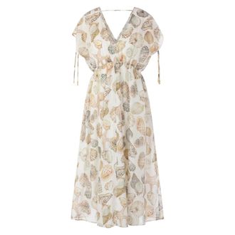 Marc Cain Midi-Kleid mit Muschelprint - - Dresses - Damen - Mehrfarbig - XL
