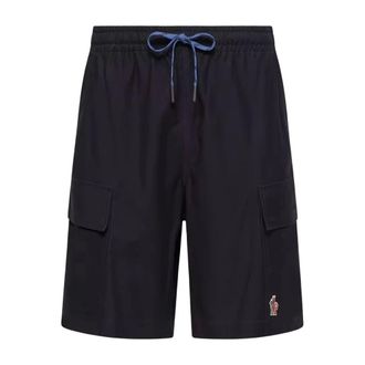 Moncler Homme, Sport, Bleu, Taille: XL Cotton Jersey Gabardine Shorts