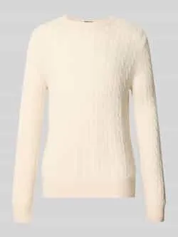 Christian Berg Slim Fit Strickpullover aus reinem Kaschmir mit Zopfmuster