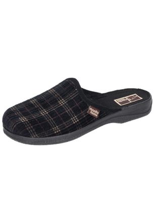 Manitu Herren Home Pantolette Pantoffeln, Schwarz, 44 EU