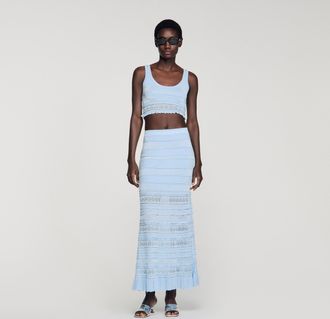 Sandro Kurzes Pointelle-Stricktop