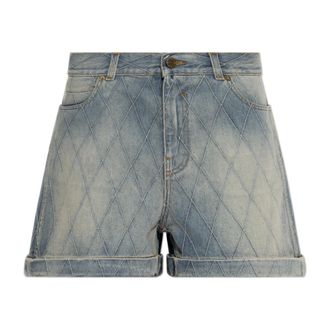 Balmain Short en jean effet vintage - Femme - Shorts - Bleu - Taille: 42 FR