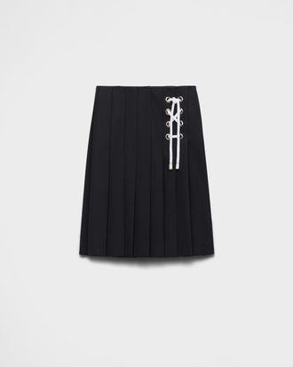 Prada Midirock aus Gabardine mit Falten