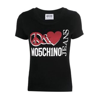 Moschino Femme, Tops, Noir, Taille: 36 FR T-shirt en coton