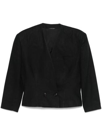 Versace veste crop à épaules structurées - Noir