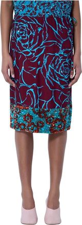 Dries Van Noten Femme, Jupes, Rouge, Taille: 36 FR Jupe Midi Brod&eacute;e