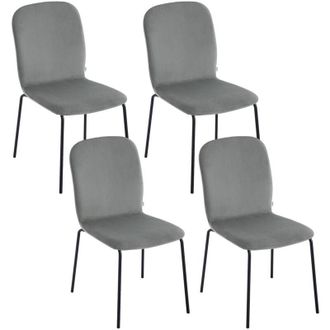 Woltu 4x Esszimmerst&uuml;hle mit Samt Gepolstertem Sitz, R&uuml;ckenlehne, K&uuml;chenstuhl Polsterstuhl mit Metallbeinen, f&uuml;r K&uuml;che B&uuml;ro, Schlafzimmer Esszimmer