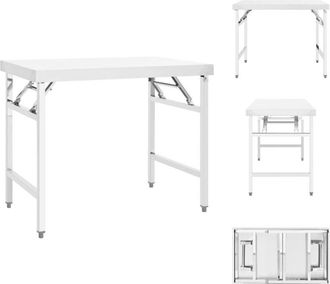 vidaXL Gastronomie - Living K&uuml;chen-Arbeitstisch Klappbar 100x60x80 cm Edelstahl