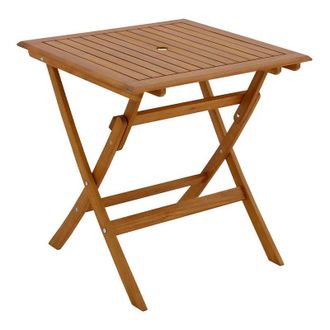 Miliboo Miliboo - Quadratischer Gartenklapptisch aus Massivholz B70 cm fuego