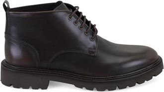 Desa Bottines en Cuir &agrave; Lacets pour Homme Talon de 4 cm, faciles &agrave; Enfiler, Respirantes | Brun - 44