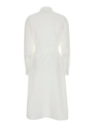 Polo Ralph Lauren Womens Dress With Classic Collar White Cotton