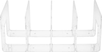 FOMIYES Ablageregal für Dokumente Schreibtischregal aus Transparentem Kunststoff mit 4 Fächern Aktenhalter Büro Organizer für Ordentliche Schreibtisch Aufbewa