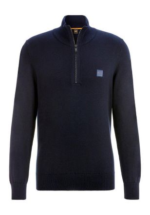 HUGO BOSS Rollkragenpullover Kanobix Regular fit, Stehkragen mit Rei&szlig;verschluss, Ton-in-Ton Logo