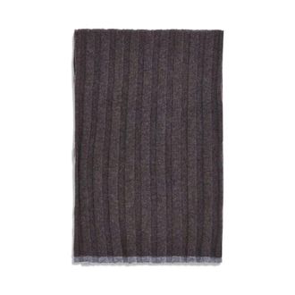 Brunello Cucinelli Homme, Accessoires, Brun, Taille: ONE Size Écharpe en Cachemire Côtelé avec Perles