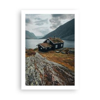 Arttor Wandposter Art Prints 50x70cm Poster ohne Rahmen Norwegen See Haus K&uuml;che Wanddeko Bild Wand Kunstdruck Deko Wandbilder Dekoration Wohnzimmer Schlafzim