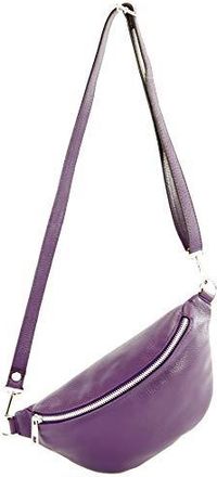 modamoda.de T211 Sac banane italien Medium En cuir souple, lilas, Small