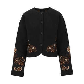 Alanui Intarsia-Schalkragen-Strickjacke - - Knitwear - Damen - Schwarzk - M