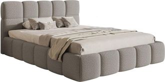 Selsey Selsey CLOUDY - Lit rembourr&eacute; - 160x200 cm - gris boucle