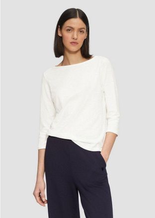 s.Oliver T-Shirt Shirt mit Flammgarnstruktur und 3/4-Ärmeln