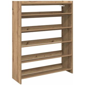vidaXL Vidaxl - &Eacute;tag&egrave;re &agrave; chaussures en bois ding&eacute;nierie ch&ecirc;ne artisanal - Dimensions 80x25x100 cm - R&eacute;sistante &agrave; lhumidit&eacute; - Pour petits espaces