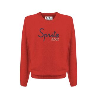 MC2 Saint Barth Herren Jacquard Logo Print Top - - Knitwear - Herren - Rot - 2XL