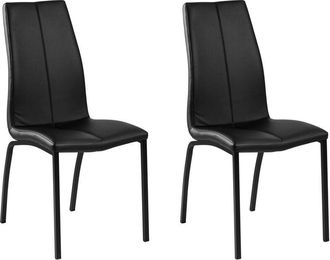 ebuy24 Ebuy24 - Amin Esszimmerstuhl mit pu Kunstleder in schwarz und Metallgestell in schwarz