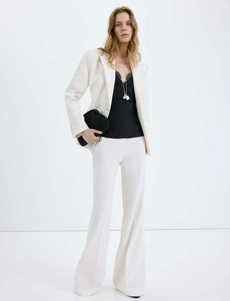 Mango Top style lingerie col dentelle noir - Femme - XS - MANGO